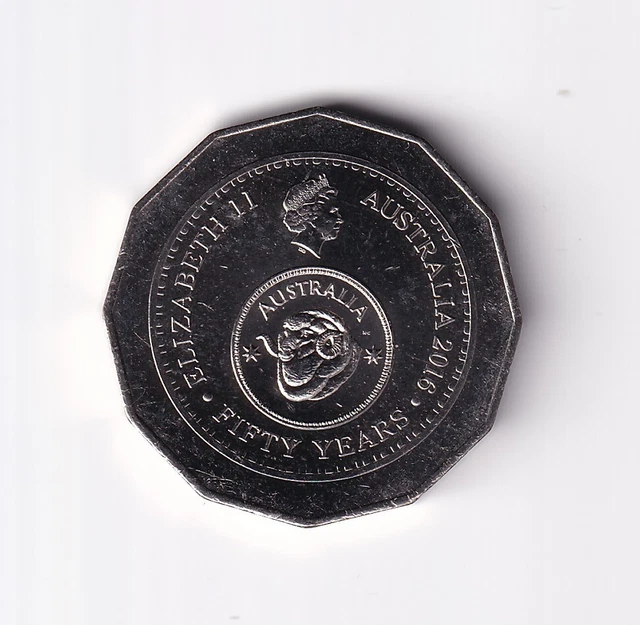 AUSTRALIAN: 2016 50 CENT 50th ANNIVERSARY CHANGEOVER UNC COIN #HM791 $4 ...