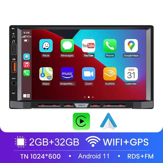 AUTORADIO ANDROID 11 Carplay, Stéréo, Lecteur de Limitation, Universel ...