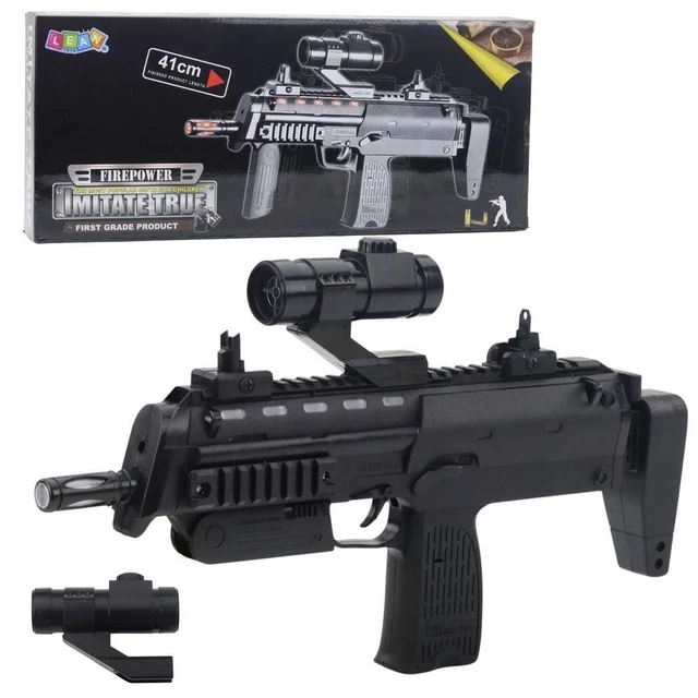 TOY RIFLE WITH light and sound effects, black, 41 cm £14.27 - PicClick UK