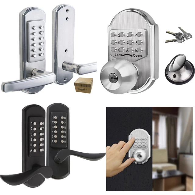 SMART KEYLESS DOOR Lock Mechanical Digital Code SECURITY Entry Keypad ...