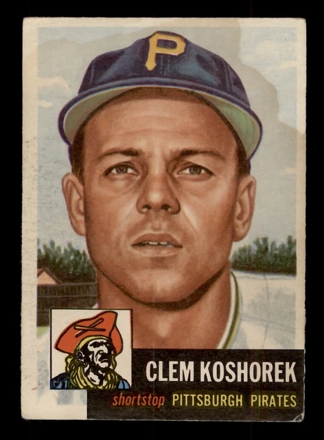 1953 Topps 8 Clem Koshorek Pittsburgh Pirates Stain Eur 4 06