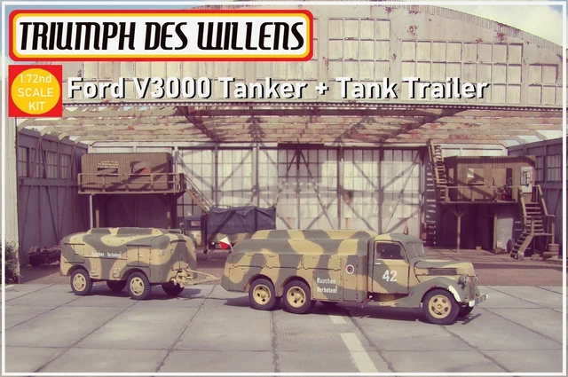 FORD V-3000 TANKER (6x4) + German Tank TrailerResin 1:72 EUR 60,00 ...
