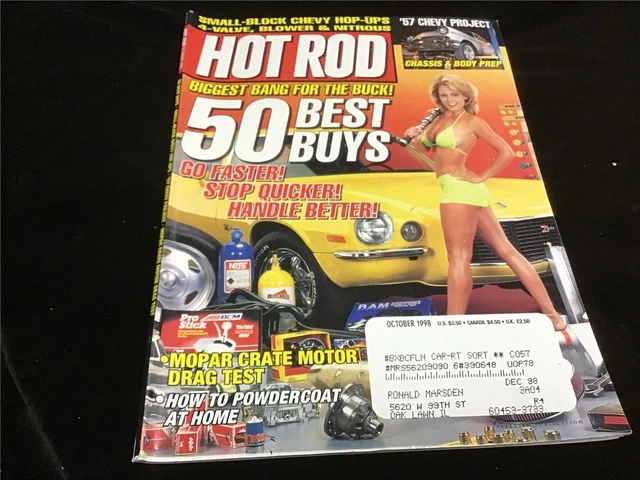 HOT ROD MAGAZINE October 1998 50 Best Buys: Go Faster! Stop Quicker! £9 ...