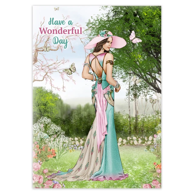 Art Deco Birthday Card Flapper Lady 1920s Great Gatsby Style Wonderful Day £350 Picclick Uk