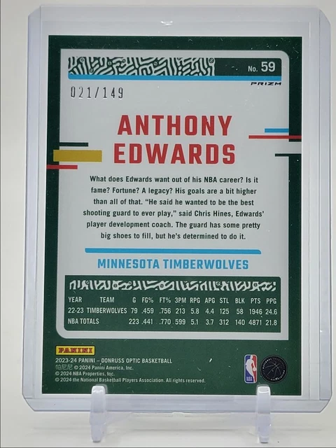 ANTHONY EDWARDS 2023-24 Donruss Lupi Di Legno Verde Lime /149 Q1666 EUR ...