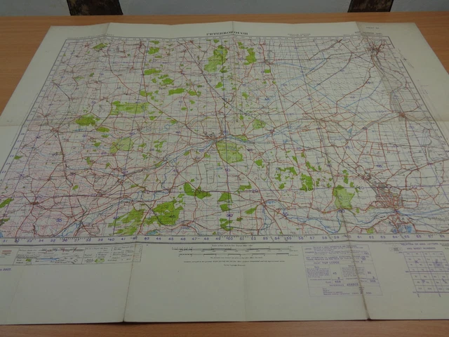 WW2 WAR OFFICE map of "PETERBOROUGH" (Home Guard, Army, RAF, Civil ...