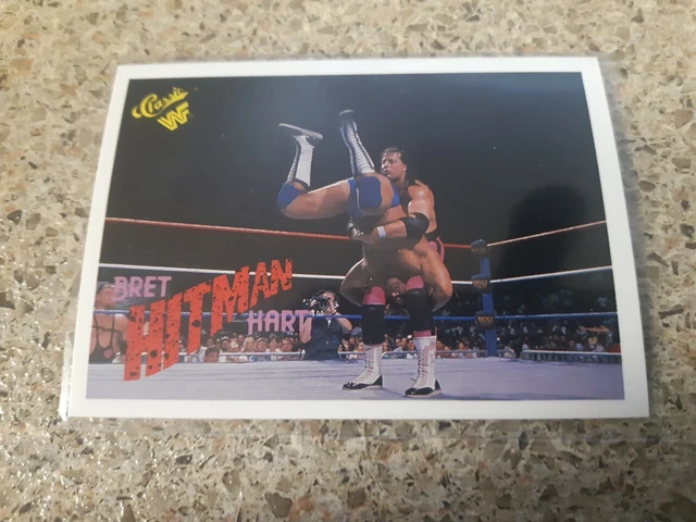 1990 CLASSIC WRESTLING Bret Hitman Hart WWF Card #45 ( WWE , WCW ) $2. ...