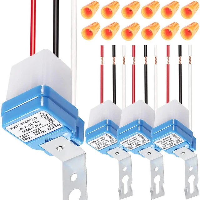 PHOTOCELL SWITCH AUTO on Off Photocell Light Switch Light Sensor AC DC ...