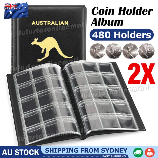 240 COINS COIN Album Australian Coin Collection Folder Book Holds Black ...