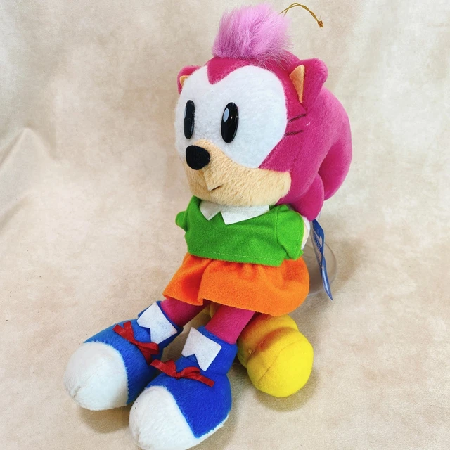 Rare 1997 Sonic The Fighters Amy Rose Plush Doll Toy Sega Sonic The