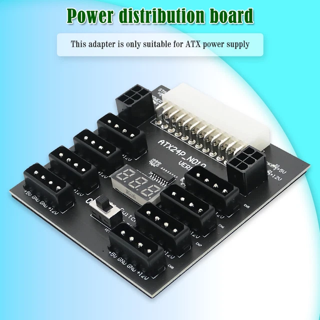 L# 4PIN+6PIN ATX Power Supply Breakout Board Adapter for Mining LED ...