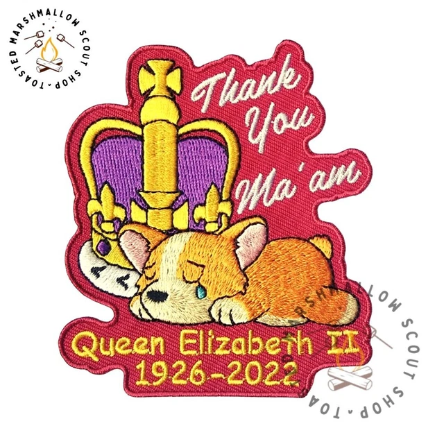 THANK YOU MA'AM Queen Elizabeth II Badge Patch Scouts Girl Guides Royal ...
