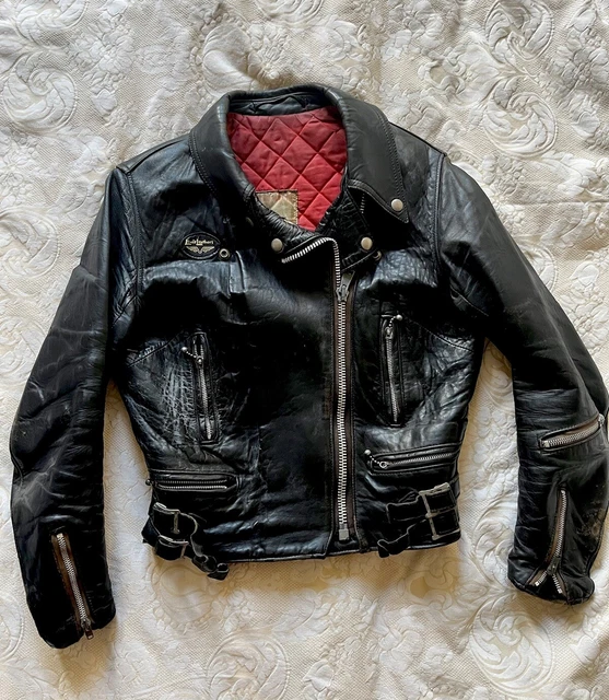 VINTAGE LEWIS LEATHERS - Aviakit - biker leather jacket, black- Made in ...