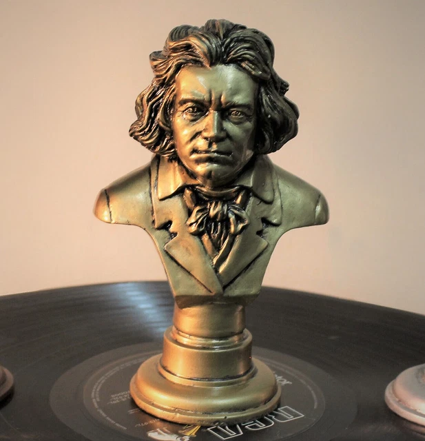 LUDWIG VAN BEETHOVEN golden BUST SCULPTURE CLASSICAL MUSIC PIANO art ...