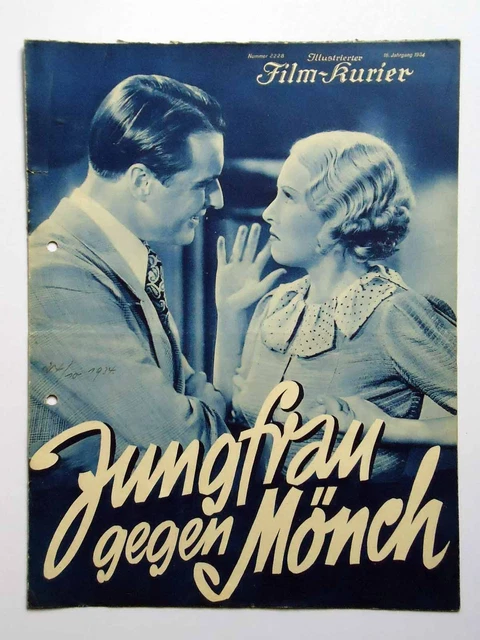 JUNGFRAU GEGEN MÖNCH - Illustrierter Film Kurier - BFK 2228 gelocht £17.34 - PicClick UK