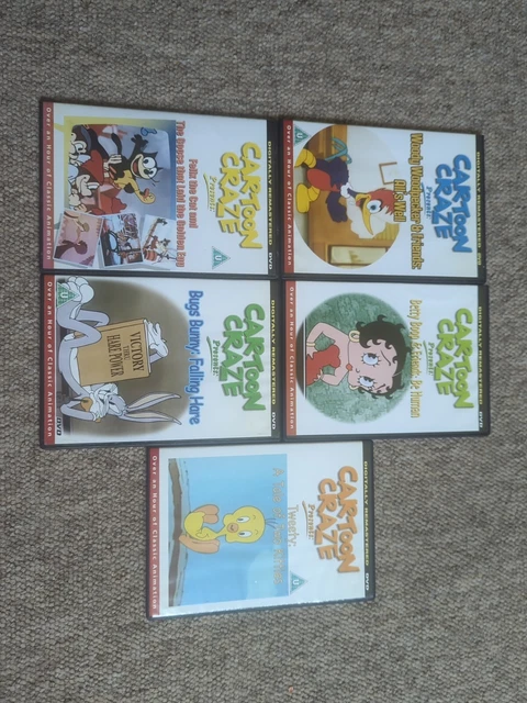 5 CARTOON CRAZE DVD Lot-Tweety,Felix The Cat,Bugs Bunny,Woody Woodp.,Betty Boop EUR 16,46 ...
