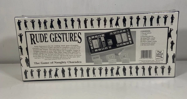 RUDE GESTURES ADULT Charades Board Parlour Game 1993 SEALED £9.99 ...