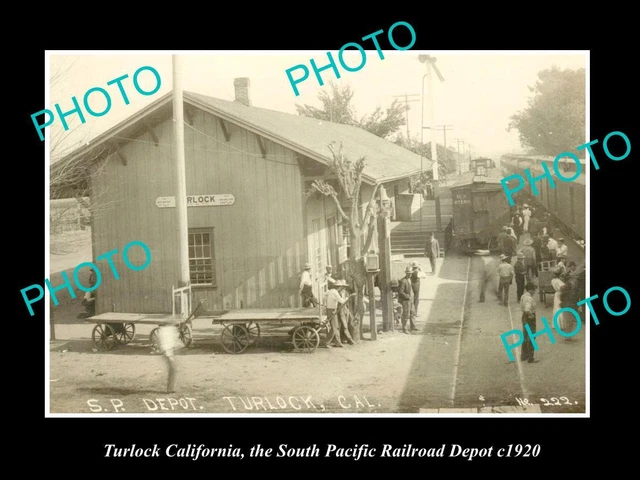 OLD HISTORIC PHOTO Of Turlock California Southern Pacific Railroad ...