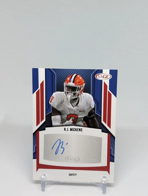 2024 SAGE🔥RJ MICKENS🔥AUTO🔥RARE Red🔥Mint?!🔥Clemson🔥Rookie Rc🔥📈 $3.94 ...
