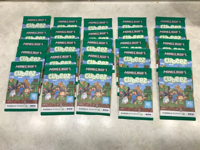 WOOLWORTHS CUBEEZ MINECRAFT 2025. X 34 Cards unopened. Free Postage $29 ...