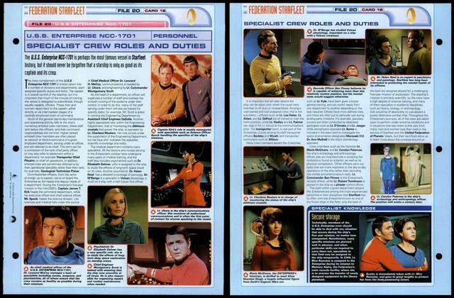 CREW ROLES & Duties - USS Enterprise NCC-1701 - Star Trek Fact File ...