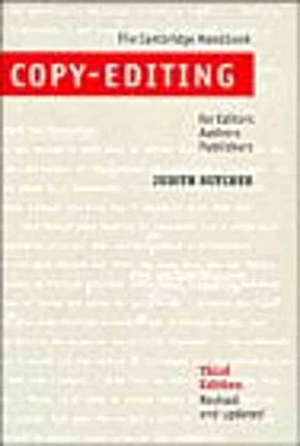 COPY-EDITING: THE CAMBRIDGE Manual para Editors, Autores Y Polipiel EUR ...
