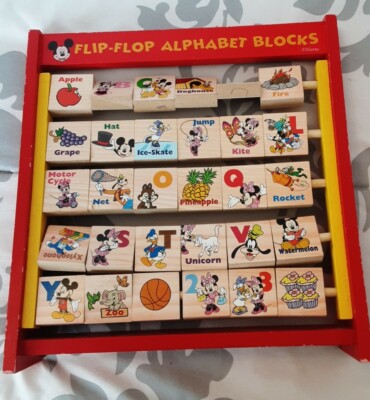 DISNEY MICKEY MOUSE Clubhouse Flip-Flop Alphabet Blocks Letters Numbers ...