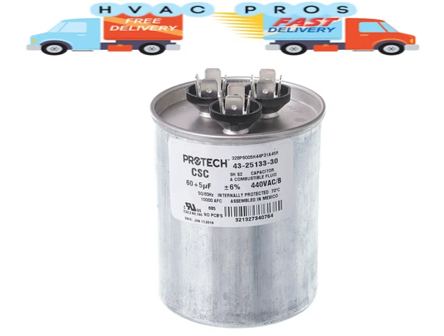 CARRIER BRYANT CAPACITOR 60/5 uf 440 volt P291-6054R £32.32 - PicClick UK