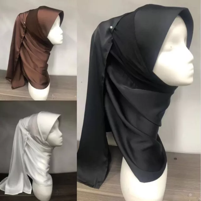Islamic Turban Khimar Women Muslim Headscarf Arab Satin Amira Hijab