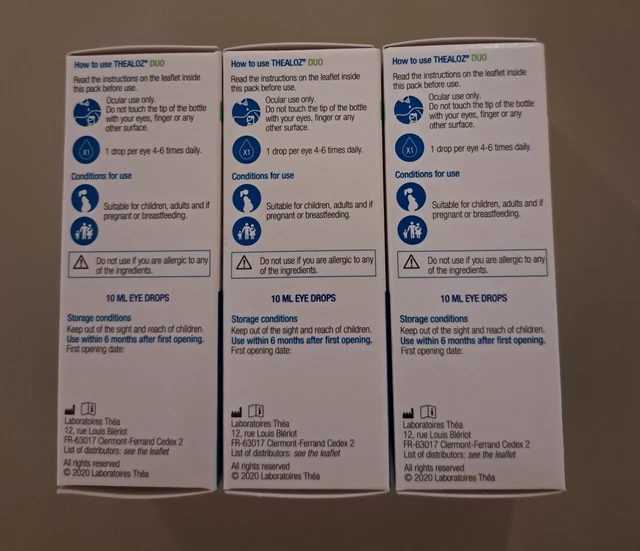 THEA THEALOZ DUO Original Preservative-Free Dry Eye Drops, 3-Pack, 10ml ...