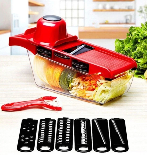 6IN1 MANDOLINE SLICER Julienne Cutter Fruit Vegetable Chopper Peeler ...