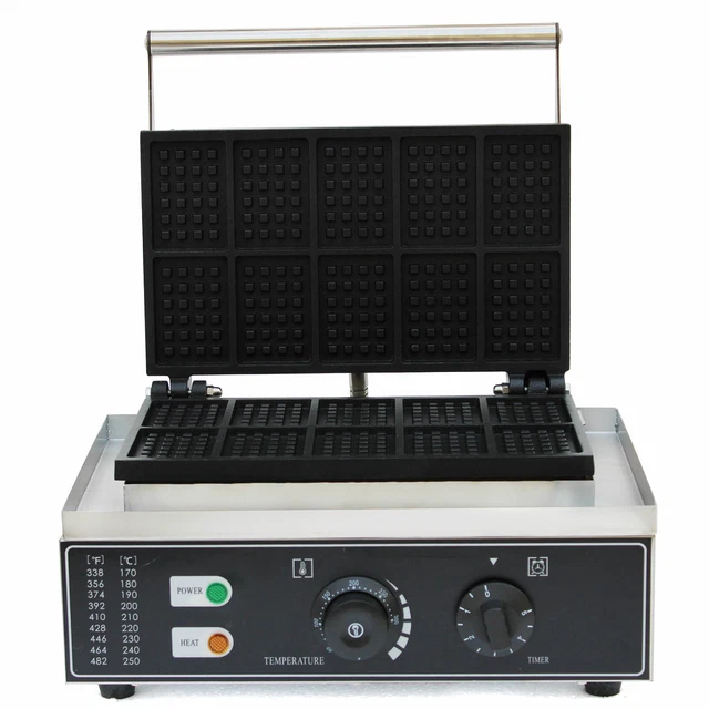 10 SLICE COMMERCIAL Square Waffle Maker Electric Waffle Machine Waffle ...