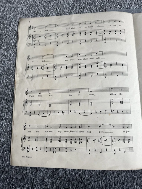 NEWCASTLE UNITED SHEET Music c1900 The Magpies One Step Song RARE Thos ...