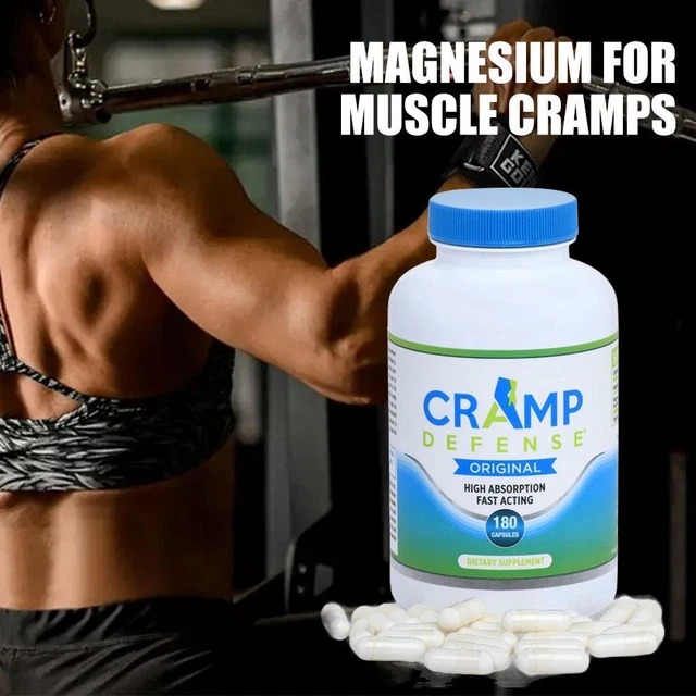180PCS CRAMP DEFENSE® Magnesium Capsules for Muscle Cramps & Spasms ...