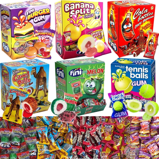 50-1000 FINI LIQUID Filled Bubblegum Retro Chewing Gum Sweets & Candy ...
