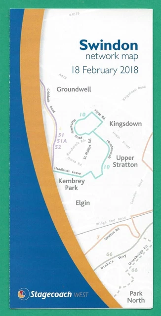 STAGECOACH WEST SWINDON network map & frequency guide 18.2.2018 £0.99 ...