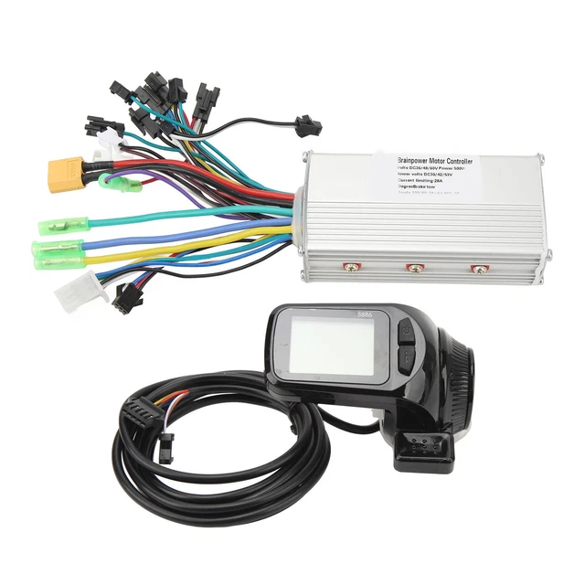 BRUSHLESS MOTOR CONTROLLER 36V 48V 60V 500W 28A 3 Mode Sine Motor ID ...