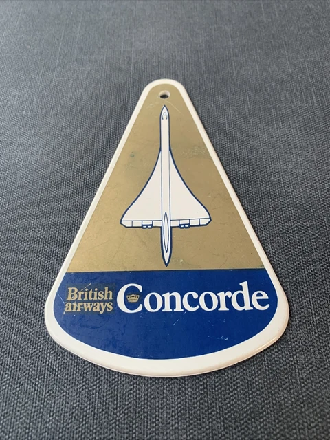 BRITISH AIRWAYS CONCORDE - Plastic luggage tag 'Crown' era - heavy ...