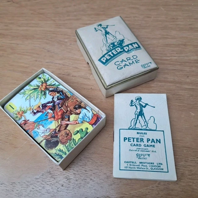 VINTAGE ANTIQUE PETER Pan Playing Card Game Pepys Series Boxed ...
