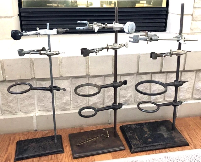 ANTIQUE SCIENCE MEDICAL Chemistry Experiment Lab Clamp Holder Beaker ...