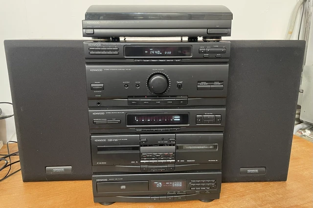 VINTAGE 1990S KENWOOD HiFi System RXD-25L LS-25 Speakers P-26 Turntable ...
