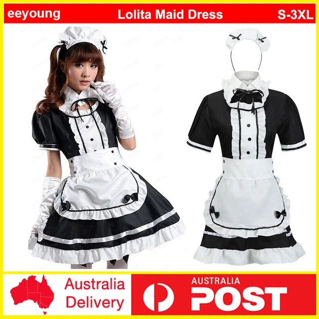 ADULTS LOLITA COSPLAY Costume Women French Maid Dress Up Party Fancy ...