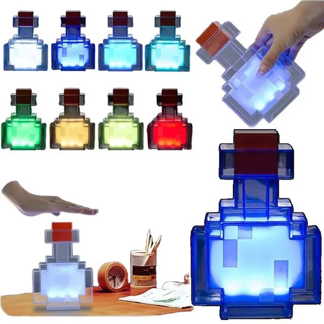 MINECRAFT NIGHT LIGHT Change Color Liquid Medicine Bottle Model Toy ...