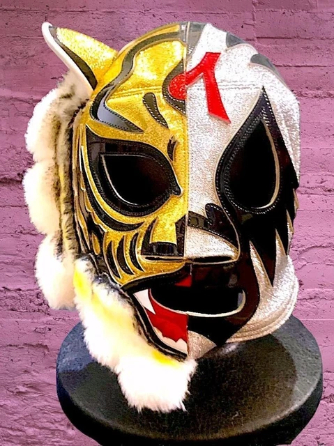 MIL MASCARAS FIRST Tiger Mask Half Mask Mexican Pro Wrestling Lucha ...