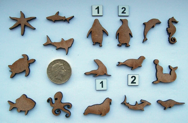 MDF 25MM SEA Animals, Creatures, Laser Cut Out Shapes, craft making ...