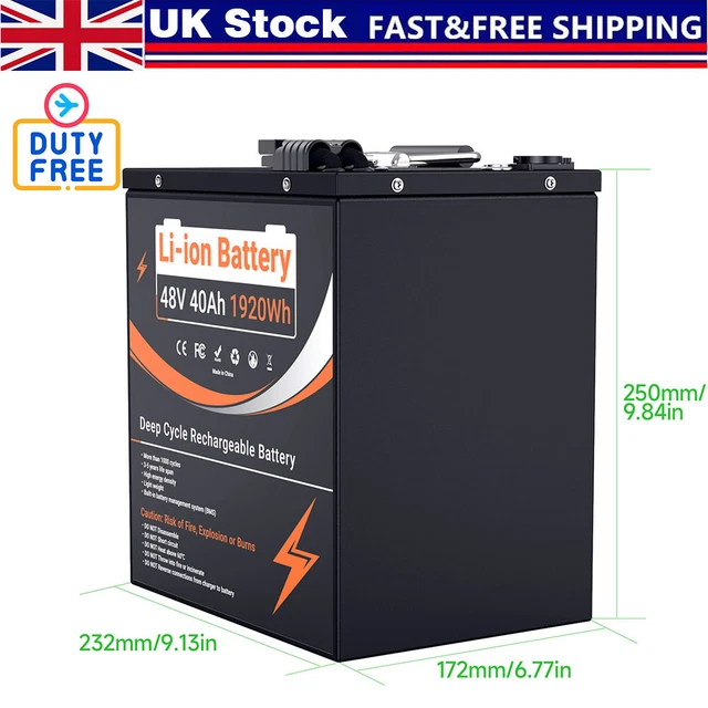 48V 40AH 50ABMS LiFePO4 battery ebike battery Lithium Pack for RV Solar Off-grid £240.00 ...