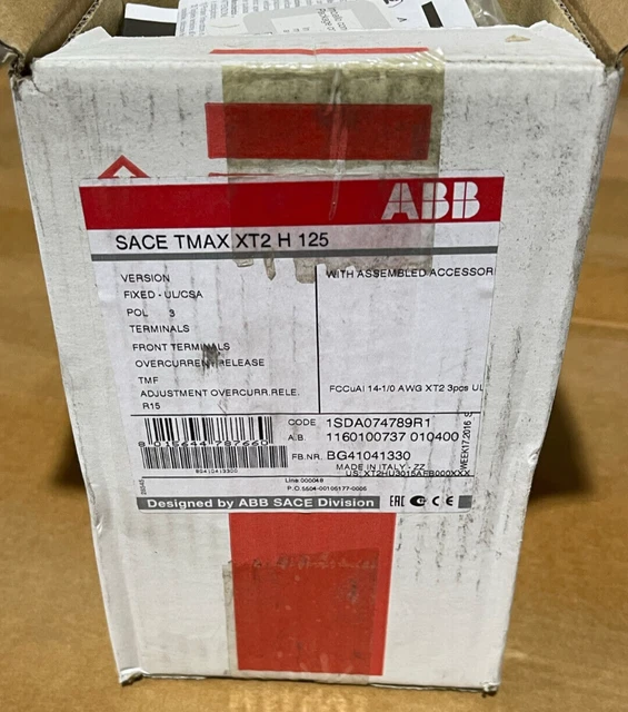 ABB XT2HU3015AFB000XXX SACE Tmax Xt2 H 125 Xt2H 15 A 3P Interruttore ...