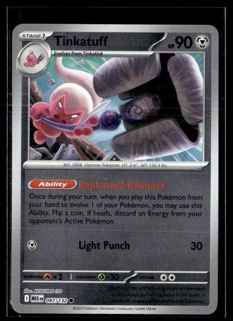 2025 POKÉMON - Mega Evolutions - Reverse Holo Tinkatuff #97 $3.95 ...