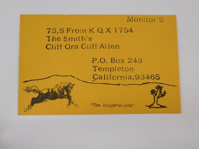 VINTAGE AMATEUR HAM Radio QSL Postcard Card - KQX 1574 California ...