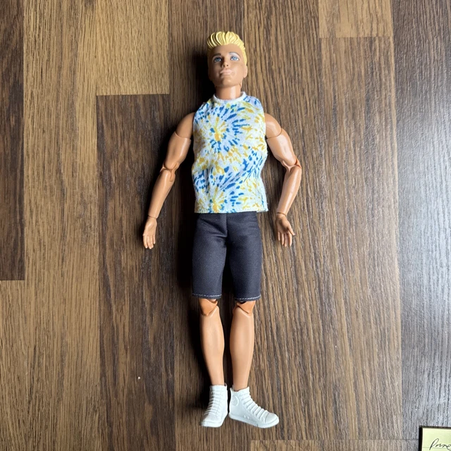 MATTEL BARBIE KEN Made To Move Fully Articulated Blond Doll Fashion ...